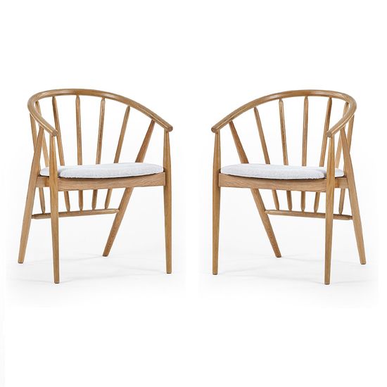 2 x Rory Oak Curved Back Dining Chair | Choice Furniture Superstore UK