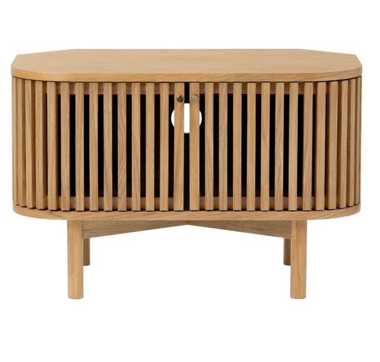 Soho Oak Slatted Corner Storage TV Unit | Choice Furniture Superstore UK