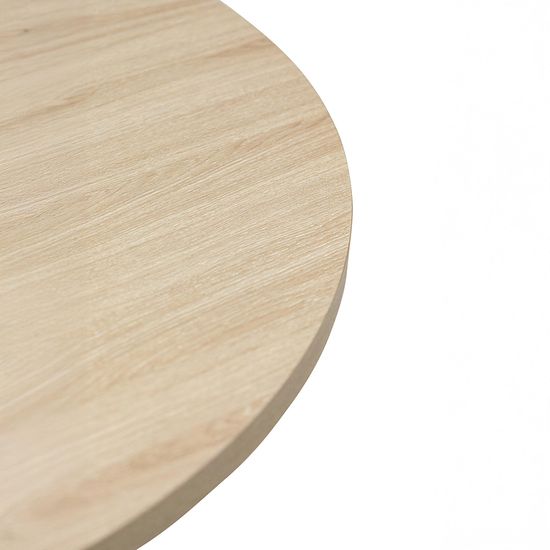 Dalton Light Oak 4-6 Seater Round Extending Dining Table with Black Spider Legs - 120cm-160cm ...