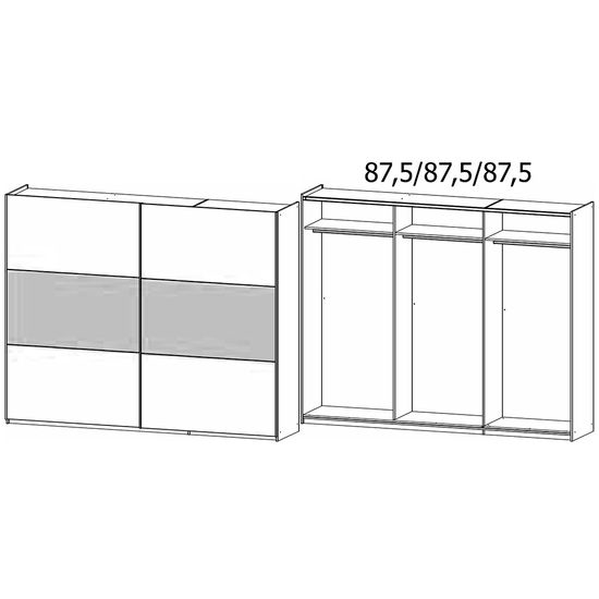 Rauch Miro 261cm 2 Door Sliding Wardrobe - Artisan Oak and Black Oak ...