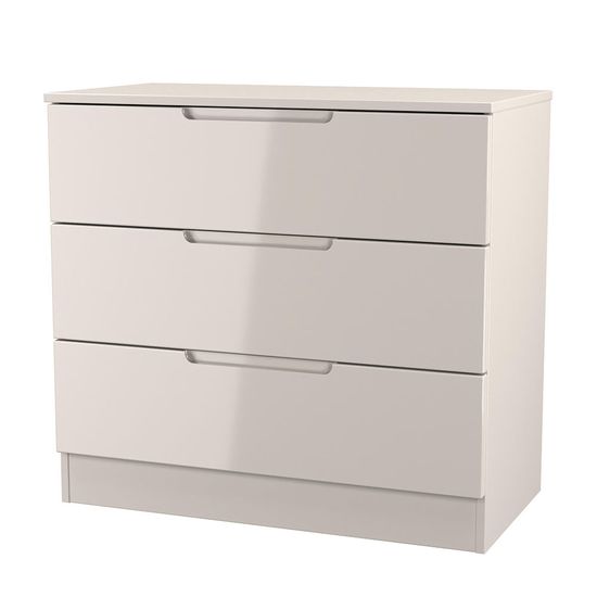 Milan Cashmere Gloss 3 Drawer Small Chest | Choice Furniture Superstore UK