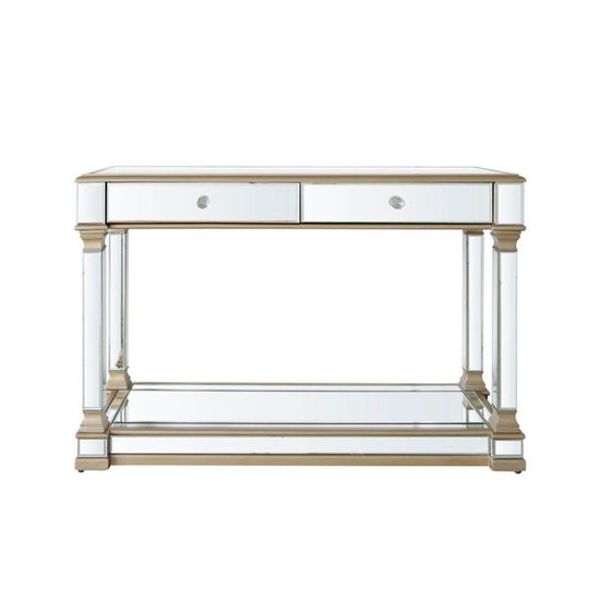 Apollo Mirrored Champagne Trim 2 Drawer Console Table | CFS UK