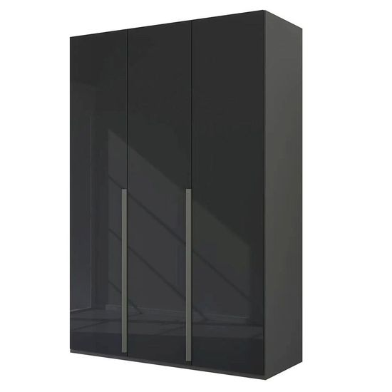 Rauch Purisma 151cm 3 Door Wardrobe - Graphite and Basalt Glass | CFS UK