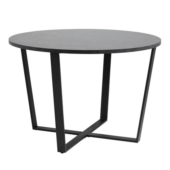Amble Black Marble Effect 4 Seater Round Dining Table - 110cm | CFS UK