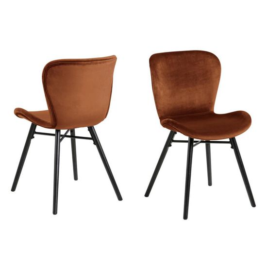 2 x Batilda Copper Velvet Fabric Dining Chair | Choice Furniture ...