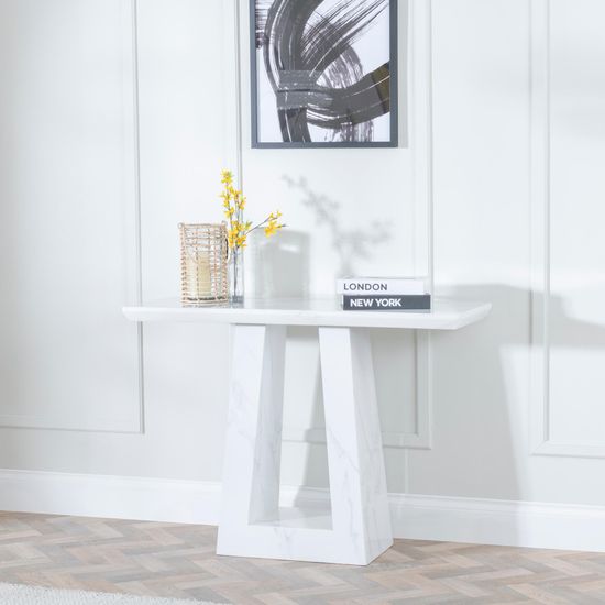 Milan White Marble Console Table | Choice Furniture Superstore UK