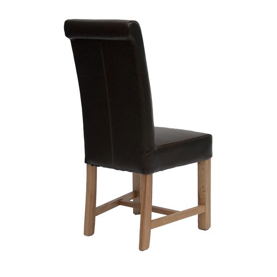 2 x Erving Scroll Brown Bycast Leather Dining Chair | CFS UK