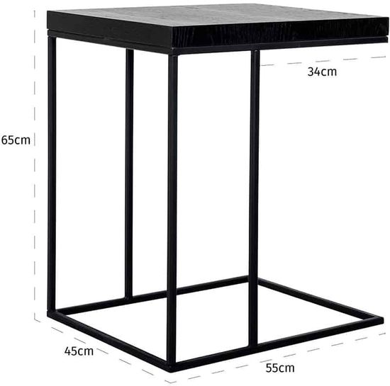 Oakura Black Oak Sofa Side Table | Choice Furniture Superstore UK