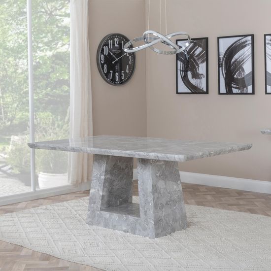 Milan 6 Seater Grey Marble Dining Table - Sizes Available | CFS UK