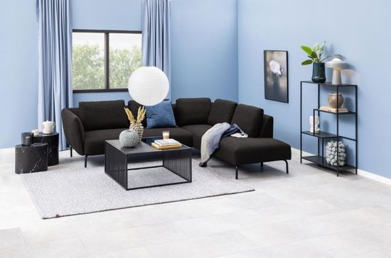 Motley Black Marble Effect Oval Coffee Table (Set of 2) | CFS UK