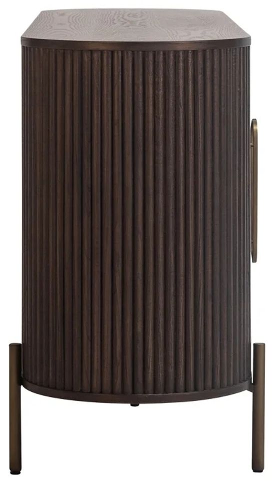 Luxor Brushed Brass Ribbed 4 Door Extra Large Curved Sideboard | CFS UK