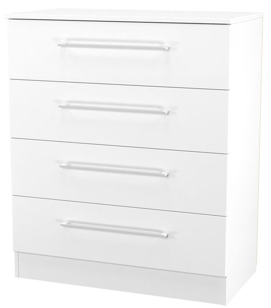 Worcester White 4 Drawer Chest | Choice Furniture Superstore UK