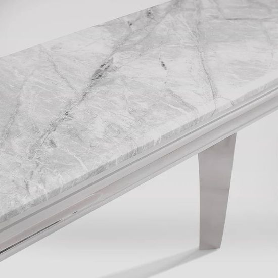Louis Grey Marble and Chrome Console Table | Choice Furniture Superstore UK