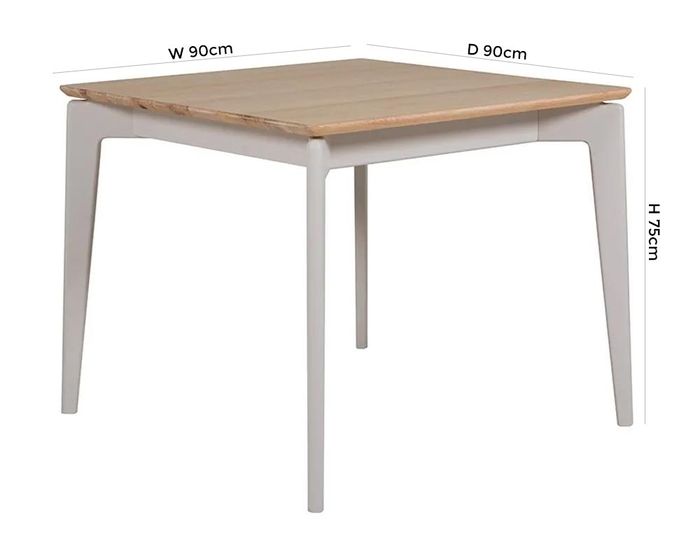Vida Living Marlow Cashmere Oak Dining Table, 90cm Seats 2 Diners ...