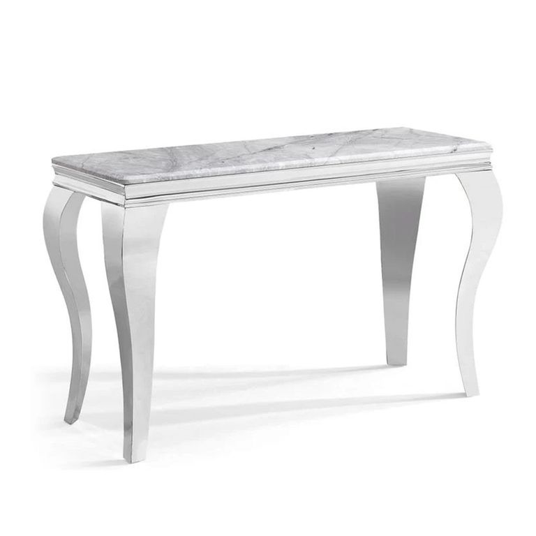 Louis Grey Marble and Chrome Console Table | Choice Furniture Superstore UK