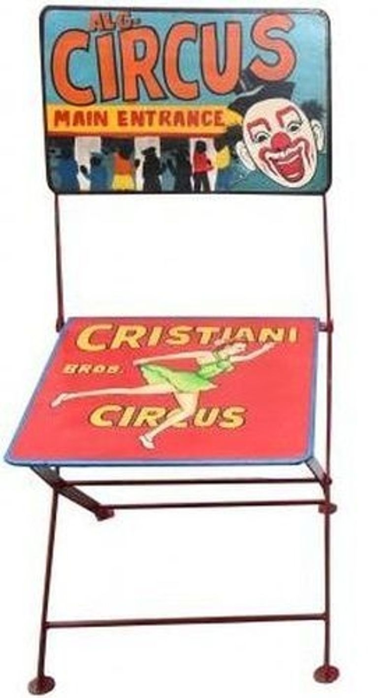 2 x Kufri Hand Painted Iron Circus Folding Chair | Choice Furniture ...
