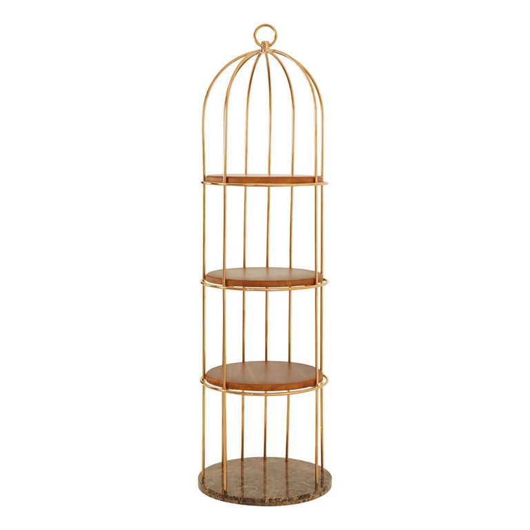 Horizon Gold Metal Large Cage Design Shelving Unit | CFS UK