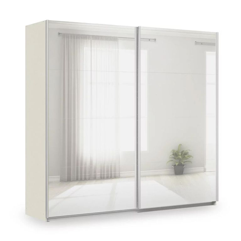 Rauch Miramar Type-3 226cm 2 Door Mirrored Sliding Wardrobe - Champagne | CFS UK