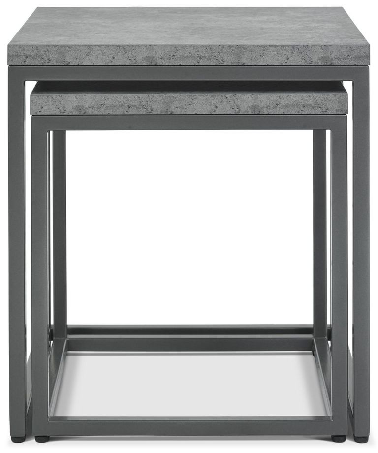 Bentley Designs Renzo Zinc and Dark Grey 2 Nest Of Lamp Tables | CFS UK