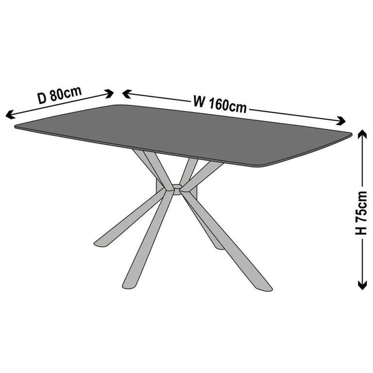 Ripon 6 Seater Grey Ceramic Dining Table - 160cm | Choice Furniture ...