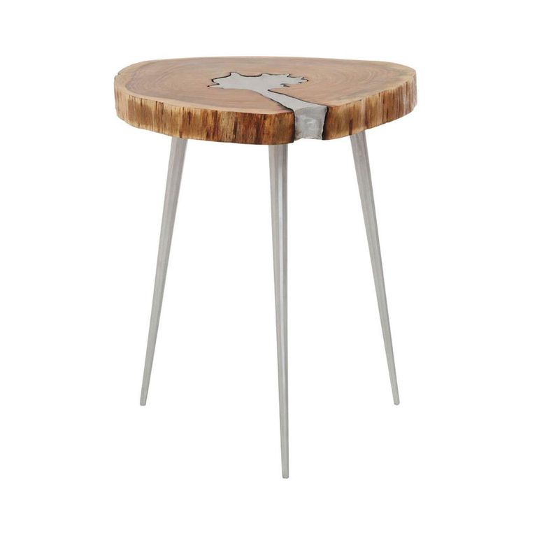 Almora Natural Acacia Wood Log Side Table | Choice Furniture Superstore UK