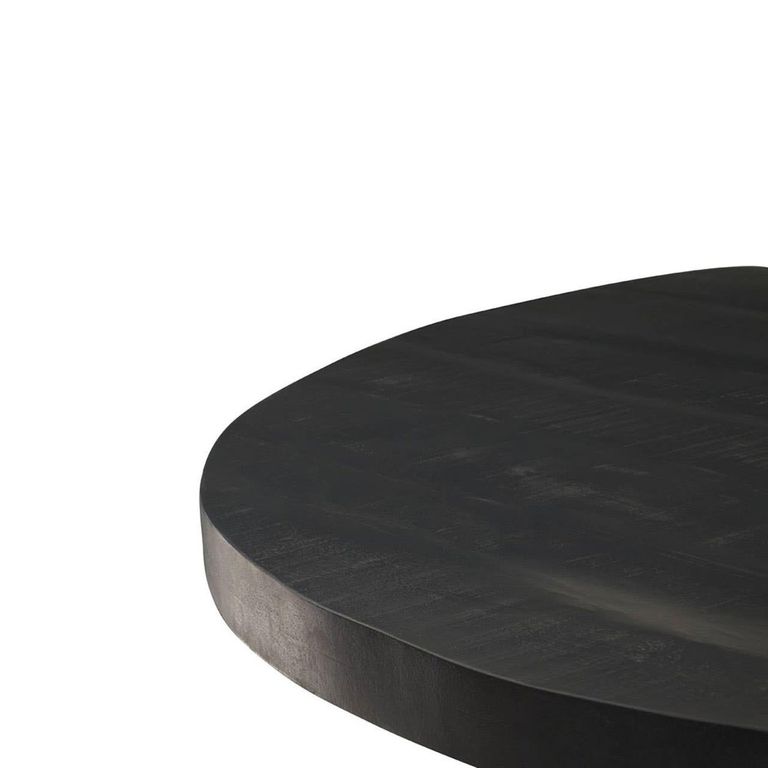 Arol Black Acacia Wood 6 Seater Round Dining Table with Metal Cross ...