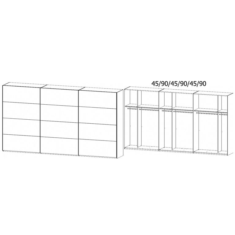 Rauch Beluga Extra 406cm 3 Door Sliding Wardrobe - Alpine White and ...