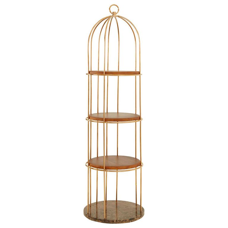 Horizon Gold Metal Large Cage Design Shelving Unit | CFS UK