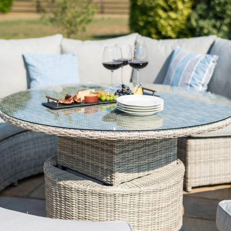 Maze Oxford Grey Rattan Rising Table Garden Lifestyle Suite | CFS UK