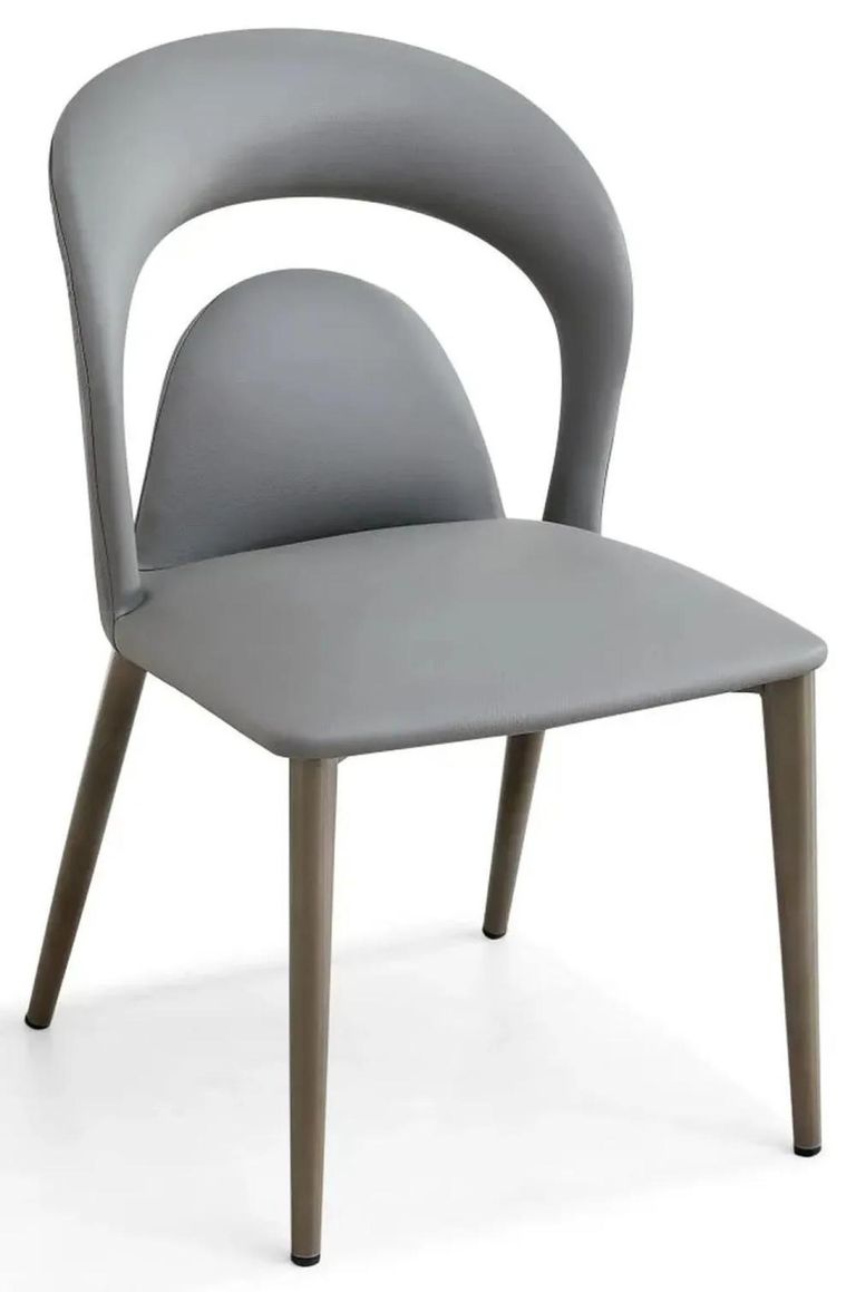 Clearance - Dixie Grey Leather Dining Chair | Choice Furniture ...