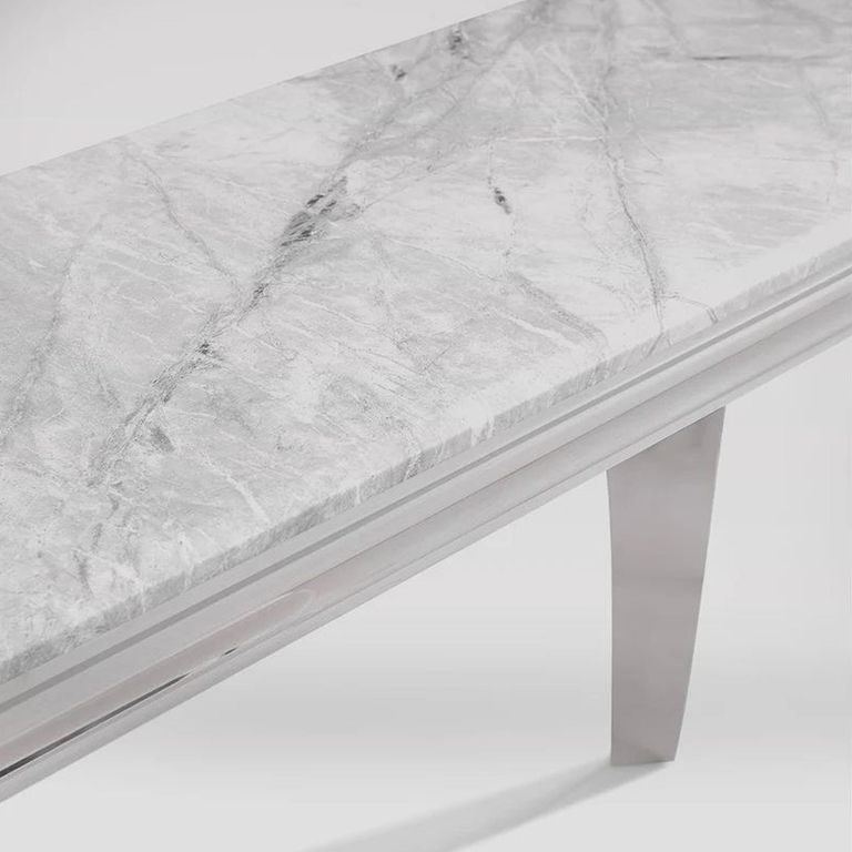 Louis Grey Marble and Chrome Console Table | Choice Furniture Superstore UK