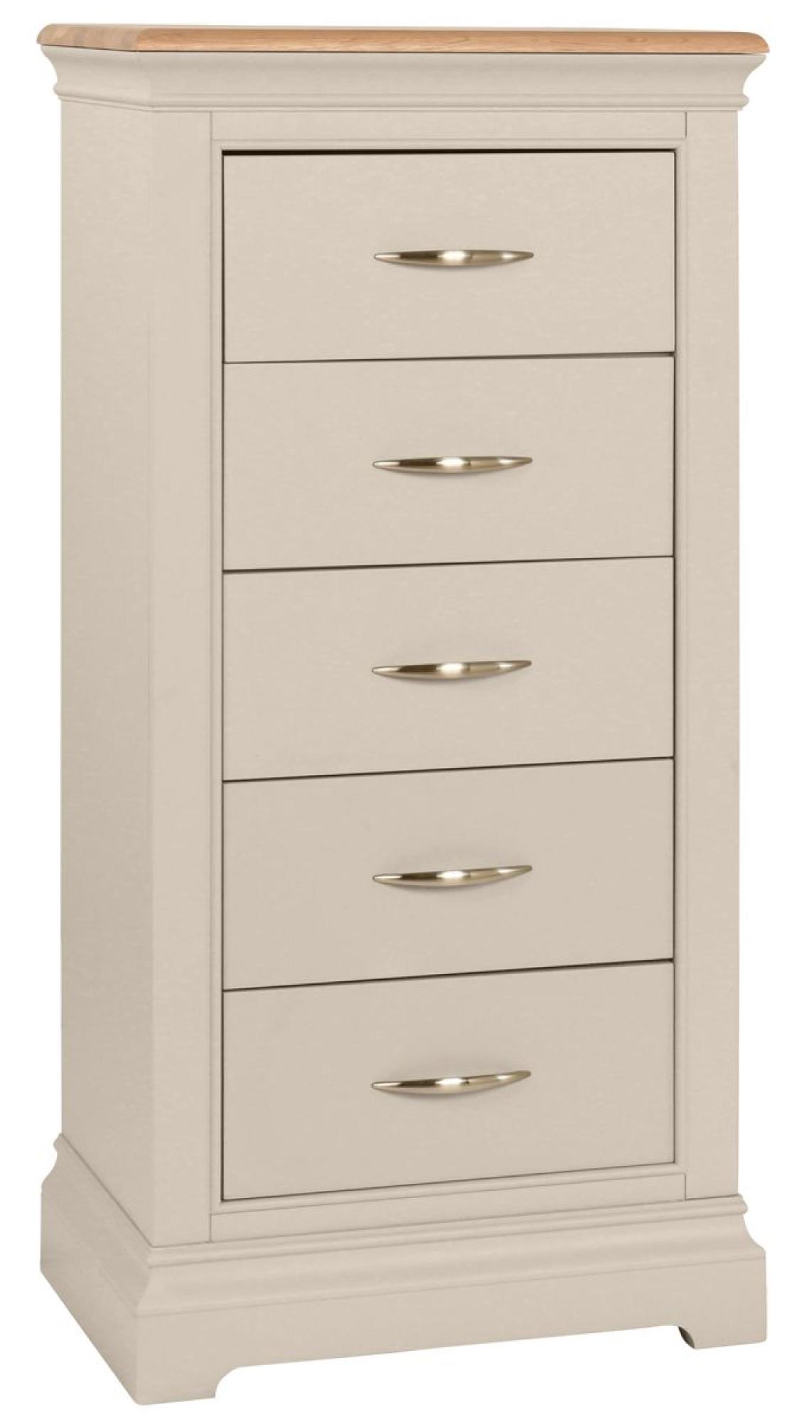 Annecy Old Lace Painted 5 Drawer Wellington Chest - CFS UK