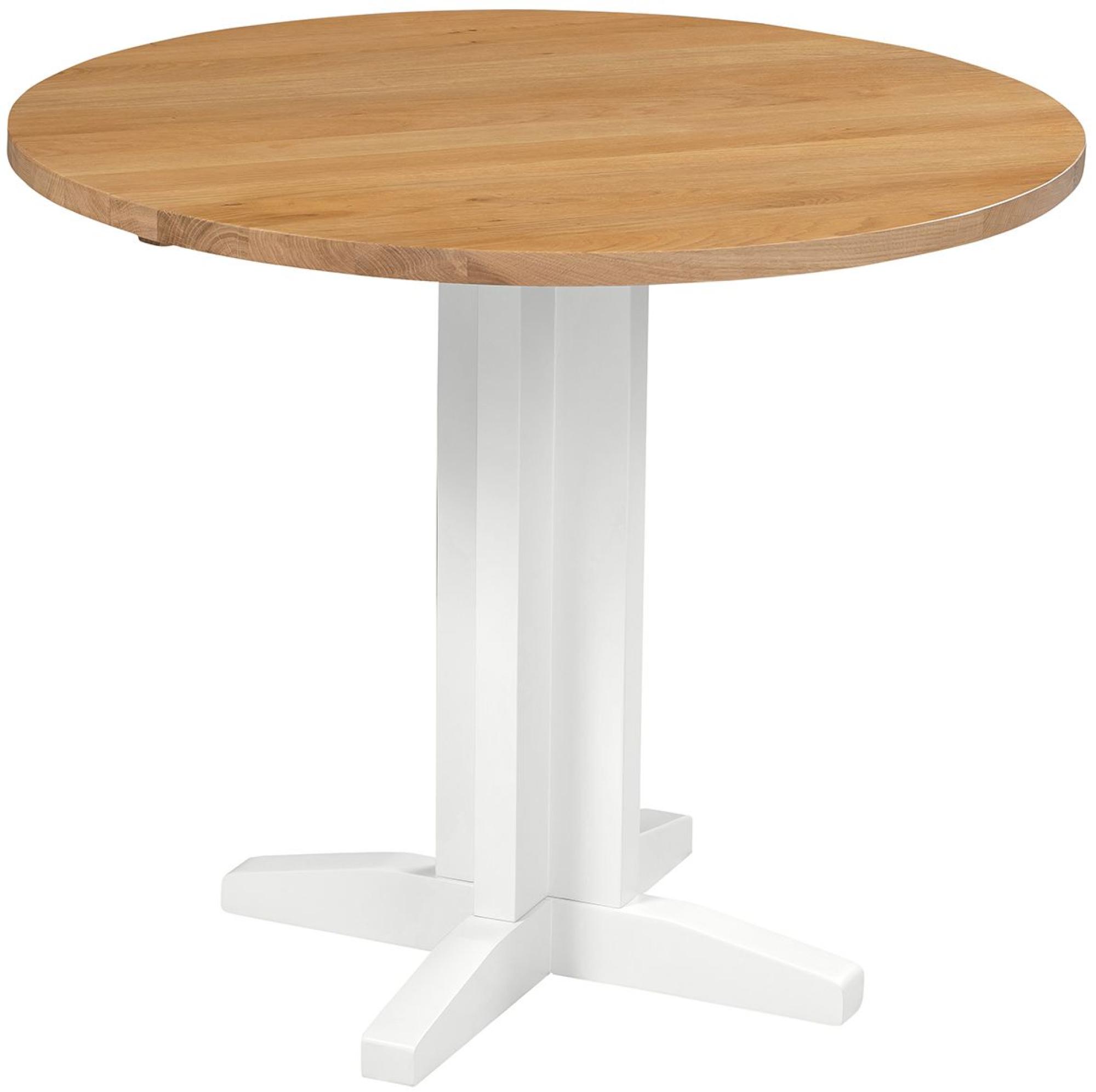 Lundy White Painted 2 Seater Round Drop Leaf Dining Table - CFS UK
