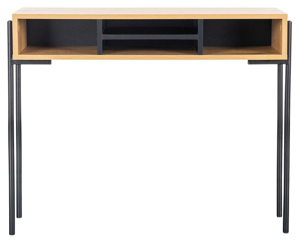 Vida Living Madrid Oak and Black Console Table - CFS UK