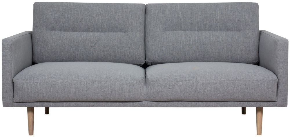 Larvik Light Grey Fabric 2 Seater Sofa with Oak Legs - CFS UK