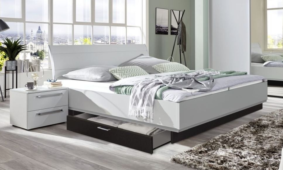 Nolte Sonyo Plus Polar White and Basalt Bed with 1 Drawer - CFS UK