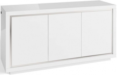 Lundy White Painted 3 Door Large Sideboard - CFS UK