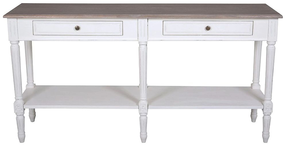 Delphine French Off-White Painted 2 Drawer Console Table - CFS UK
