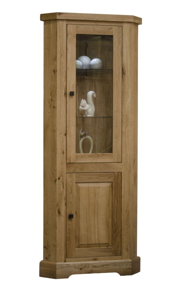 Homestyle GB Deluxe Oak Corner Display Unit - CFS Furniture UK