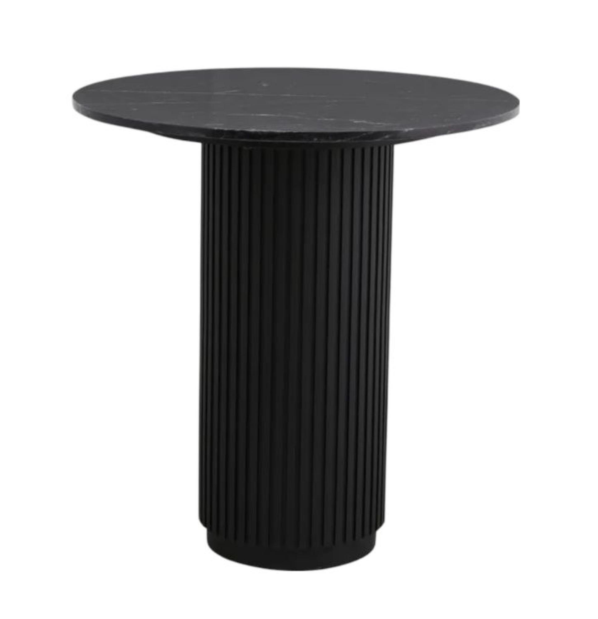 NORDAL Erie Black Marble Round Cafe Table - CFS UK