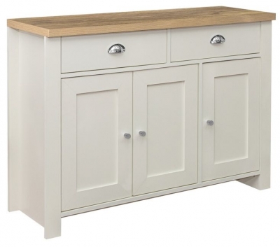 Highgate Cream and Oak Effect Small Sideboard - 3 Doors - CFS UK