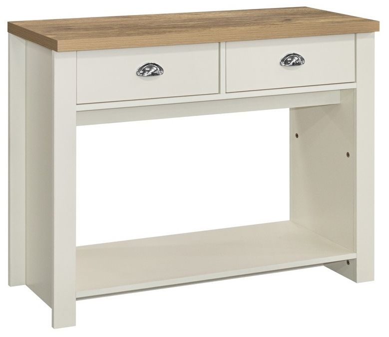 Highgate Cream and Oak Effect Console Table - 2 Drawers | CFS UK