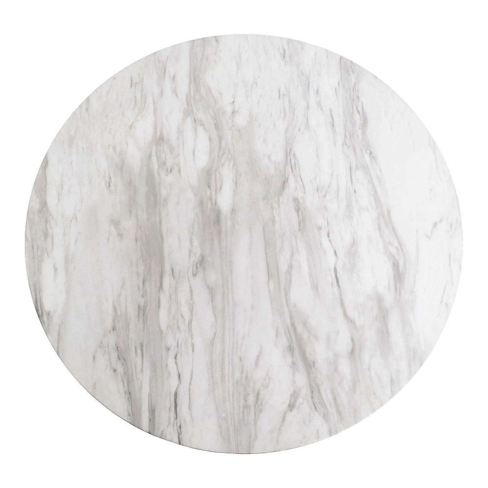 Bolzano White Marble Effect Round Large Bar Table with Gold Base | CFS UK