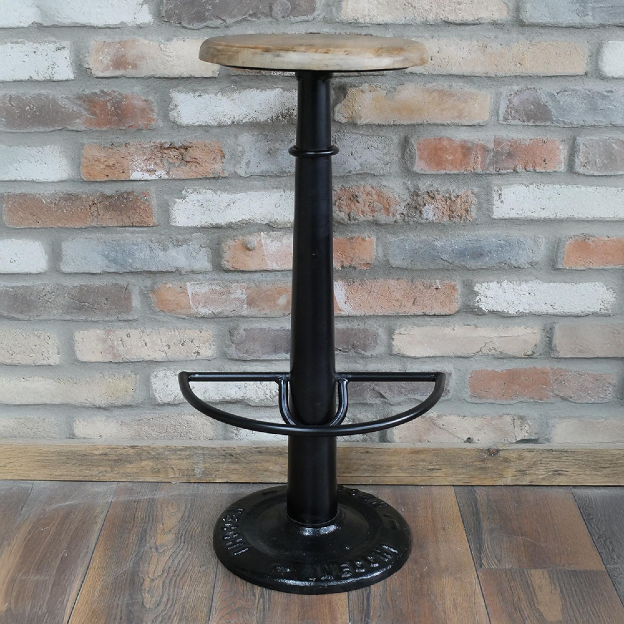 2 x Dutch Black Metal and Wood Round Barstool | Choice Furniture ...