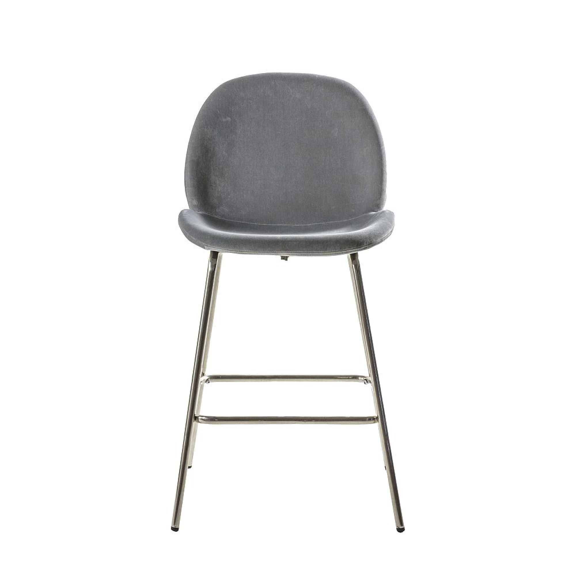 Clearance - Set of 2 Flanagan Light Grey Velvet Barstool - FSS15886 ...