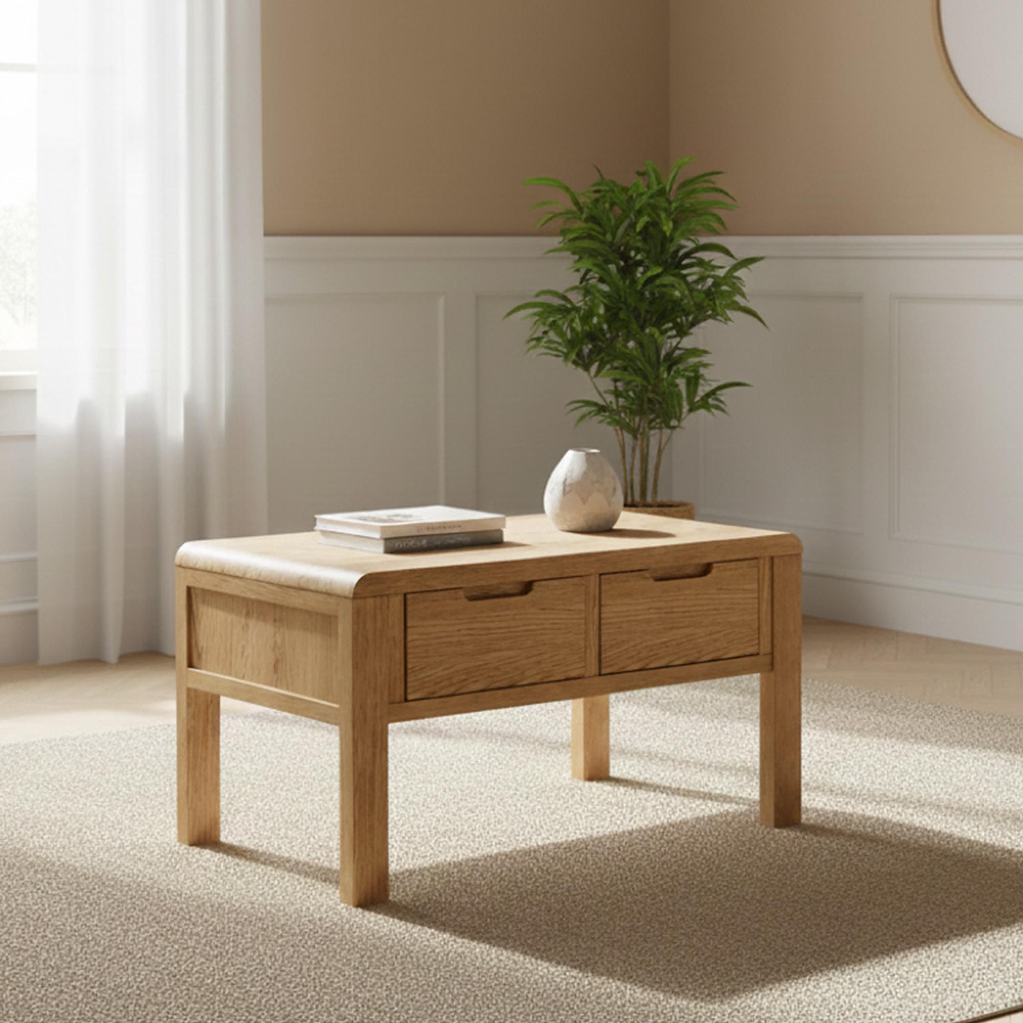 Thurlestone Curved Oak Console Table | Choice Furniture Superstore UK