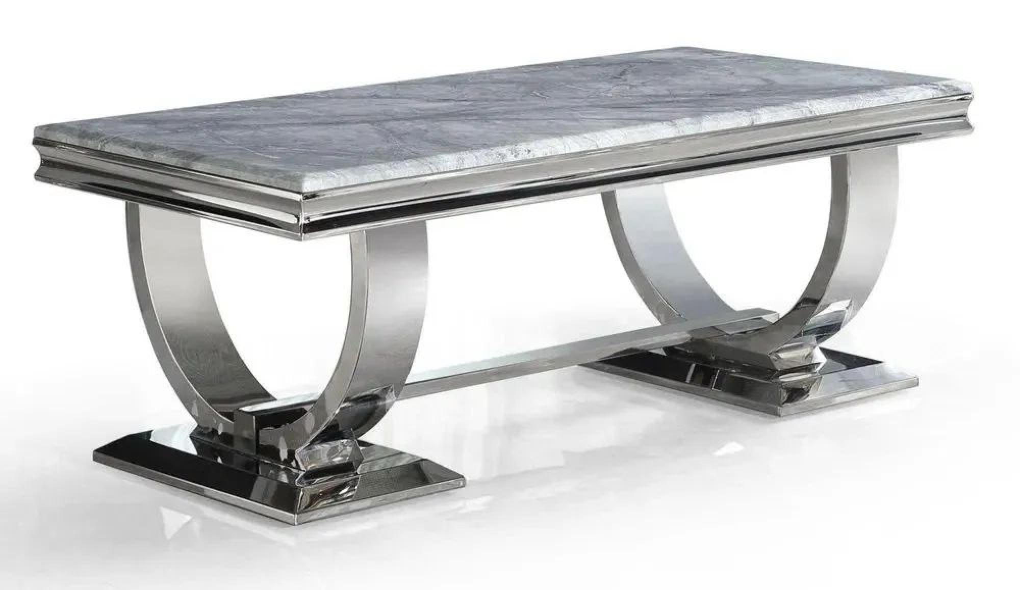 Glacier Grey Marble and Chrome Coffee Table | Choice Furniture ...