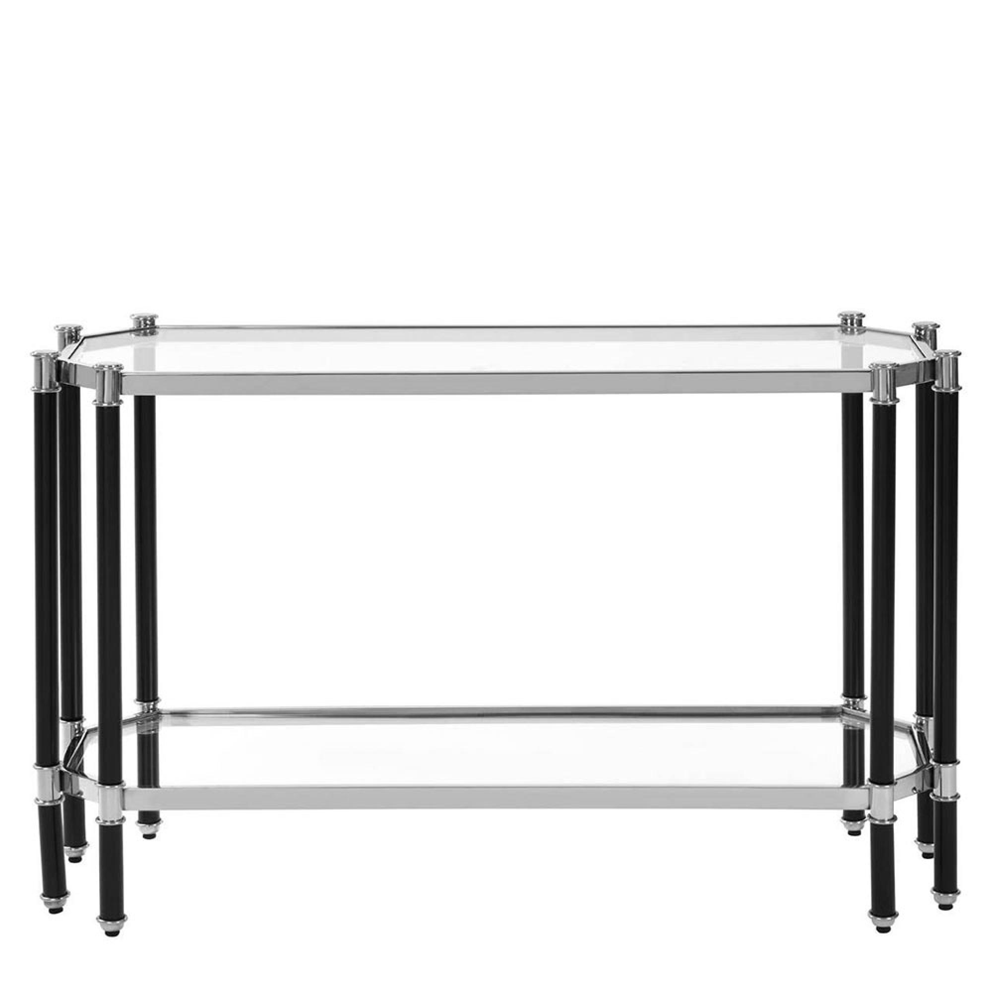 Allessi Clear Glass and Chrome Oval Console Table | Choice Furniture ...