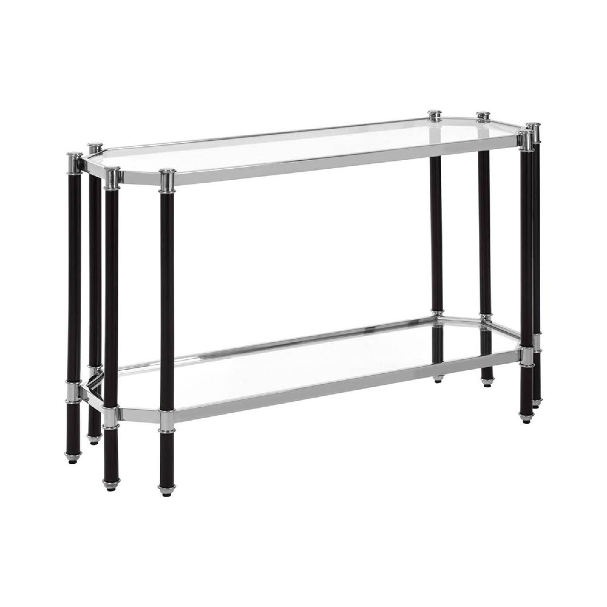 Allessi Clear Glass and Chrome Oval Console Table | Choice Furniture ...