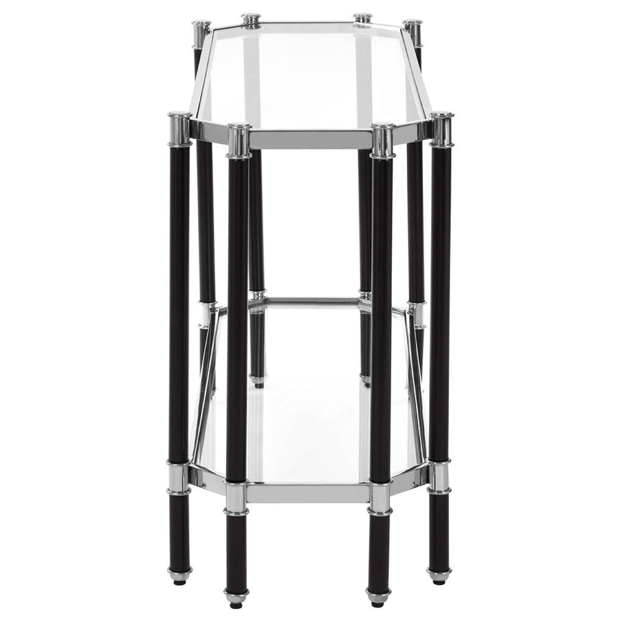 Allessi Clear Glass and Chrome Oval Console Table | Choice Furniture ...
